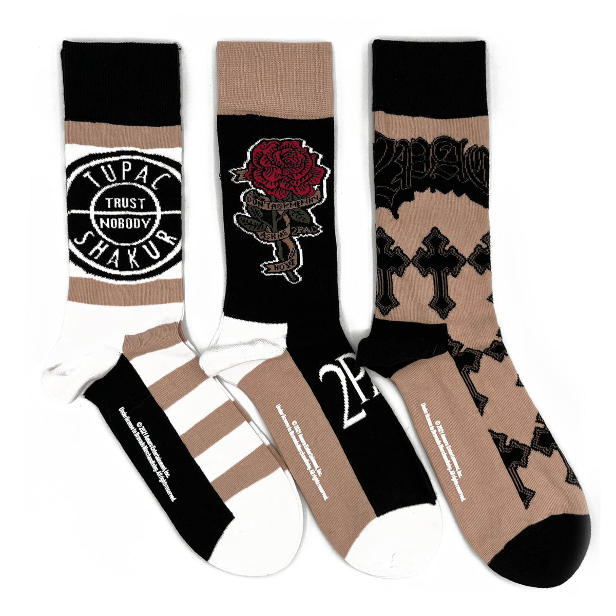 Tupac Socks 3 Pack - Adult UK 7-11 (EU 41-46, US 8-12) – HeyRusty